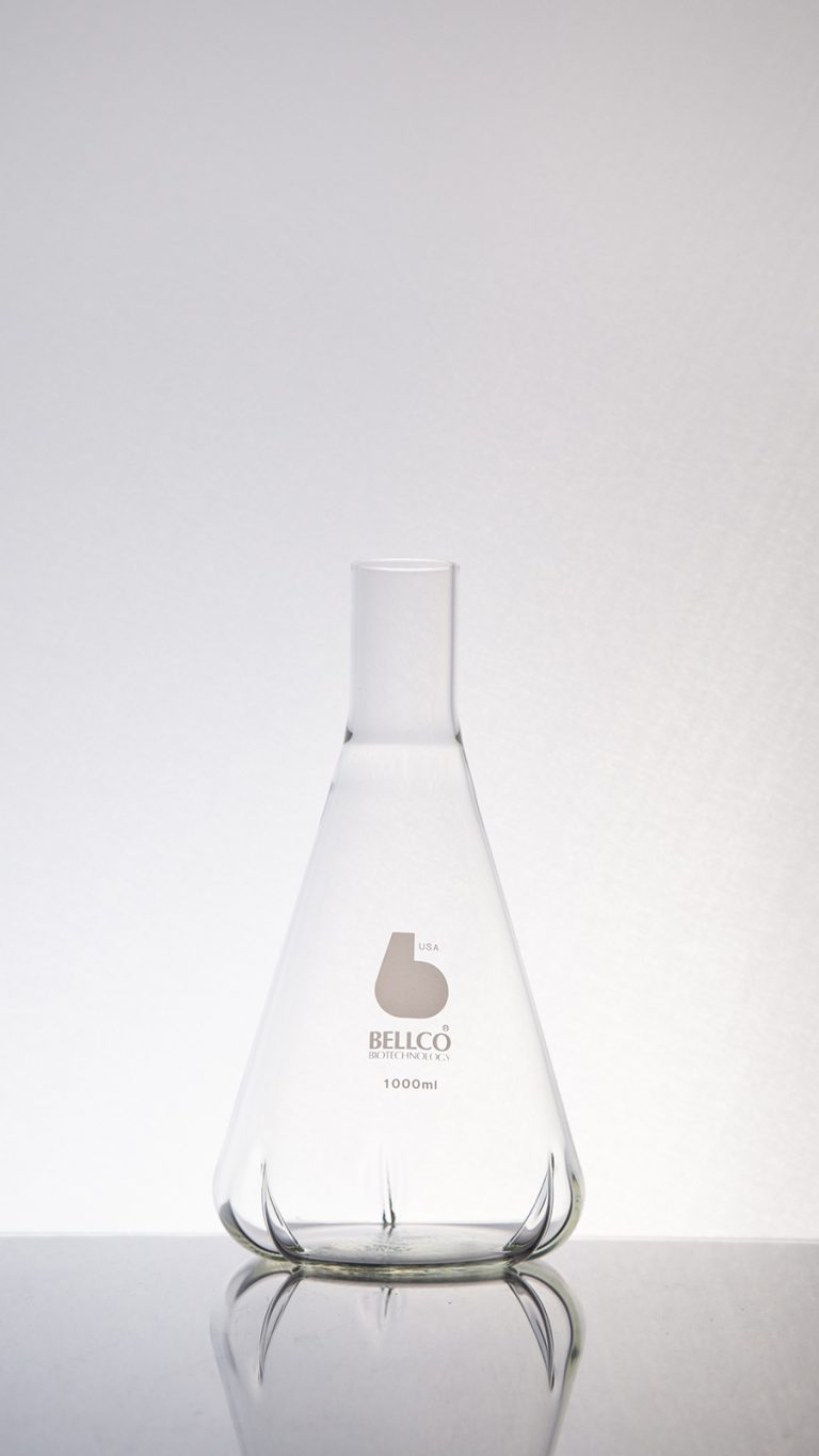 Shake Flask w/ 3 Extra Deep Side Baffles & DeLong Style Neck 1000mL ...