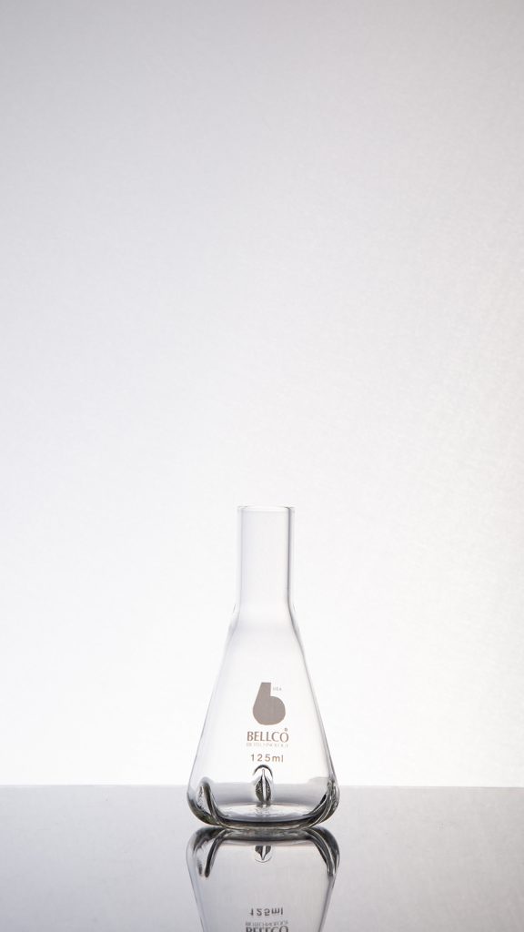 Shake Flask w/ 3 Extra Deep Side Baffles & DeLong Style Neck 125mL 25mm ...