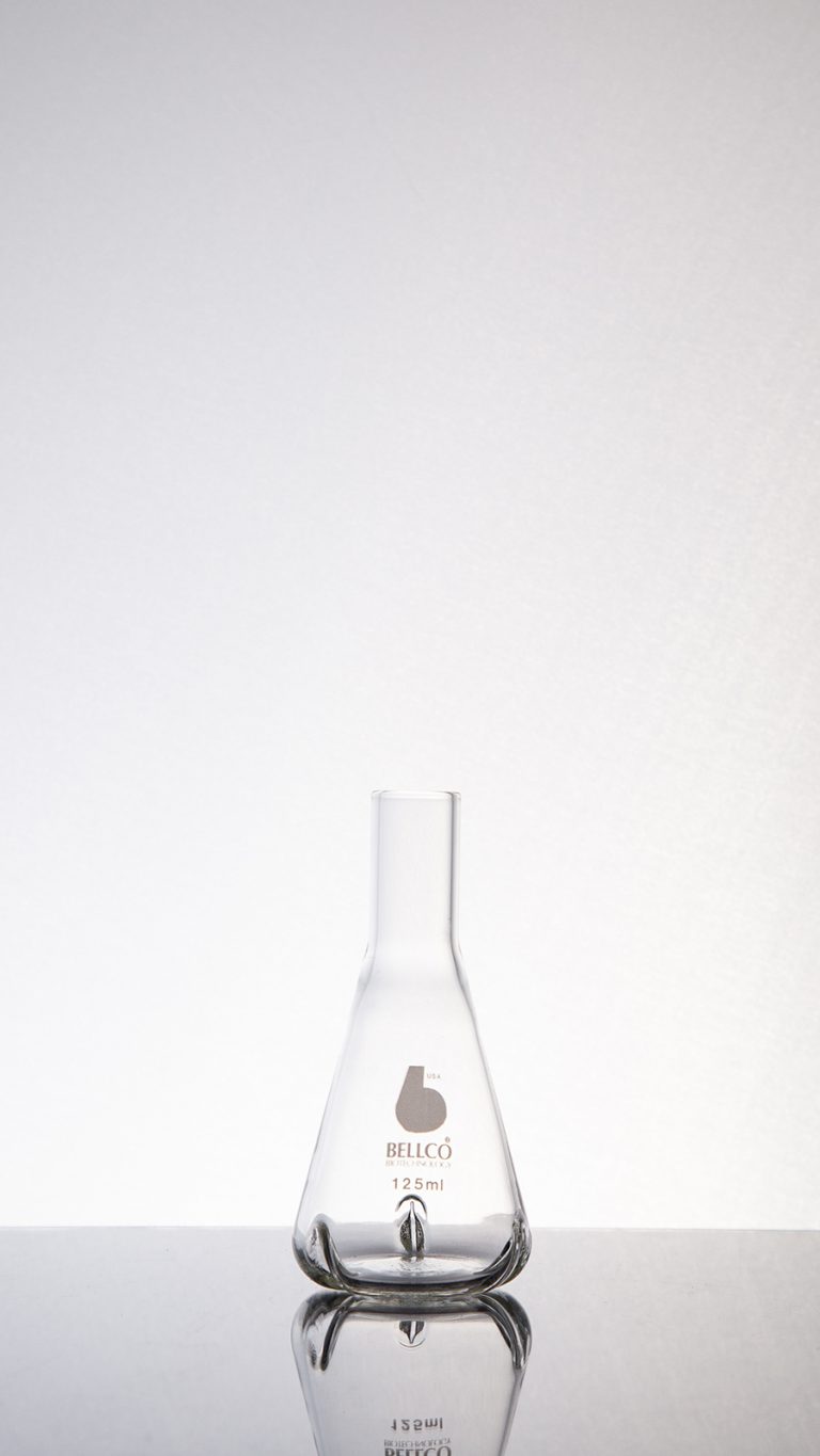 Shake Flask w/ 3 Extra Deep Side Baffles & DeLong Style Neck 125mL 25mm ...