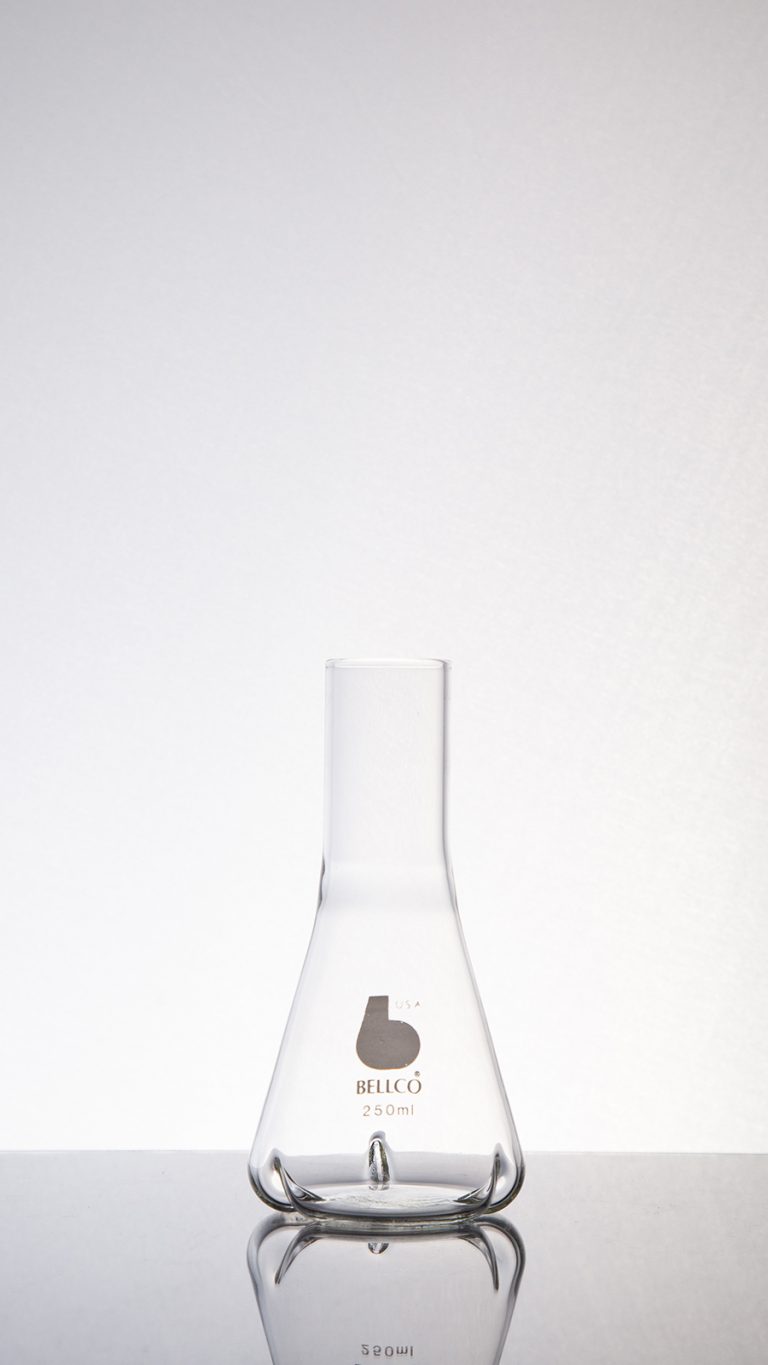 Shake Flask w/ 3 Extra Deep Side Baffles & DeLong Style Neck 250mL 38mm ...