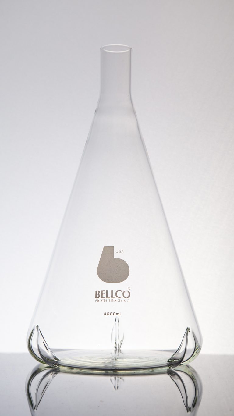 Shake Flask w/ 3 Extra Deep Side Baffles & DeLong Style Neck 4000mL ...